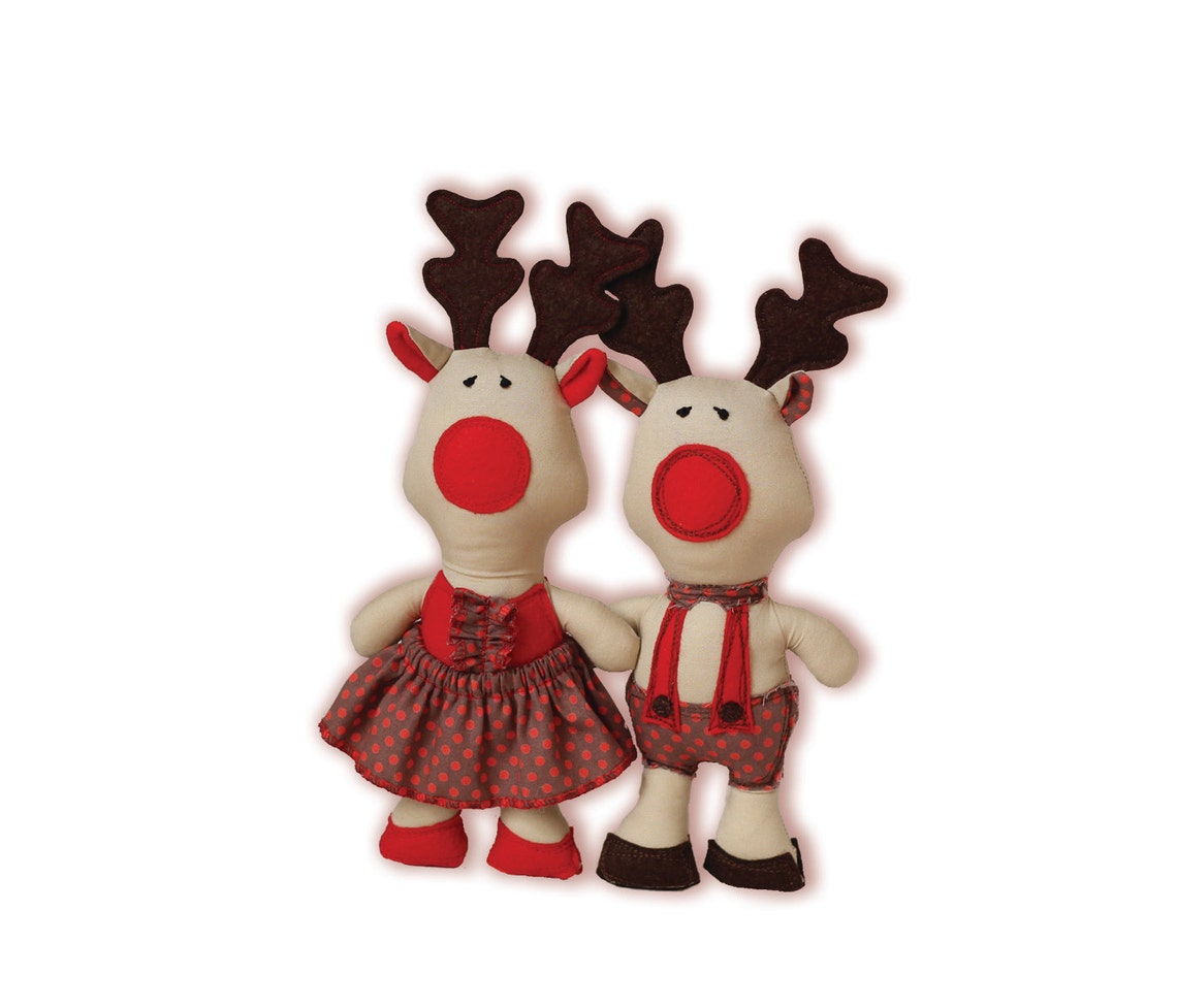Reindeer Sewing Pattern PDF Stuffed Animal Red Nosed Reindeer | Etsy