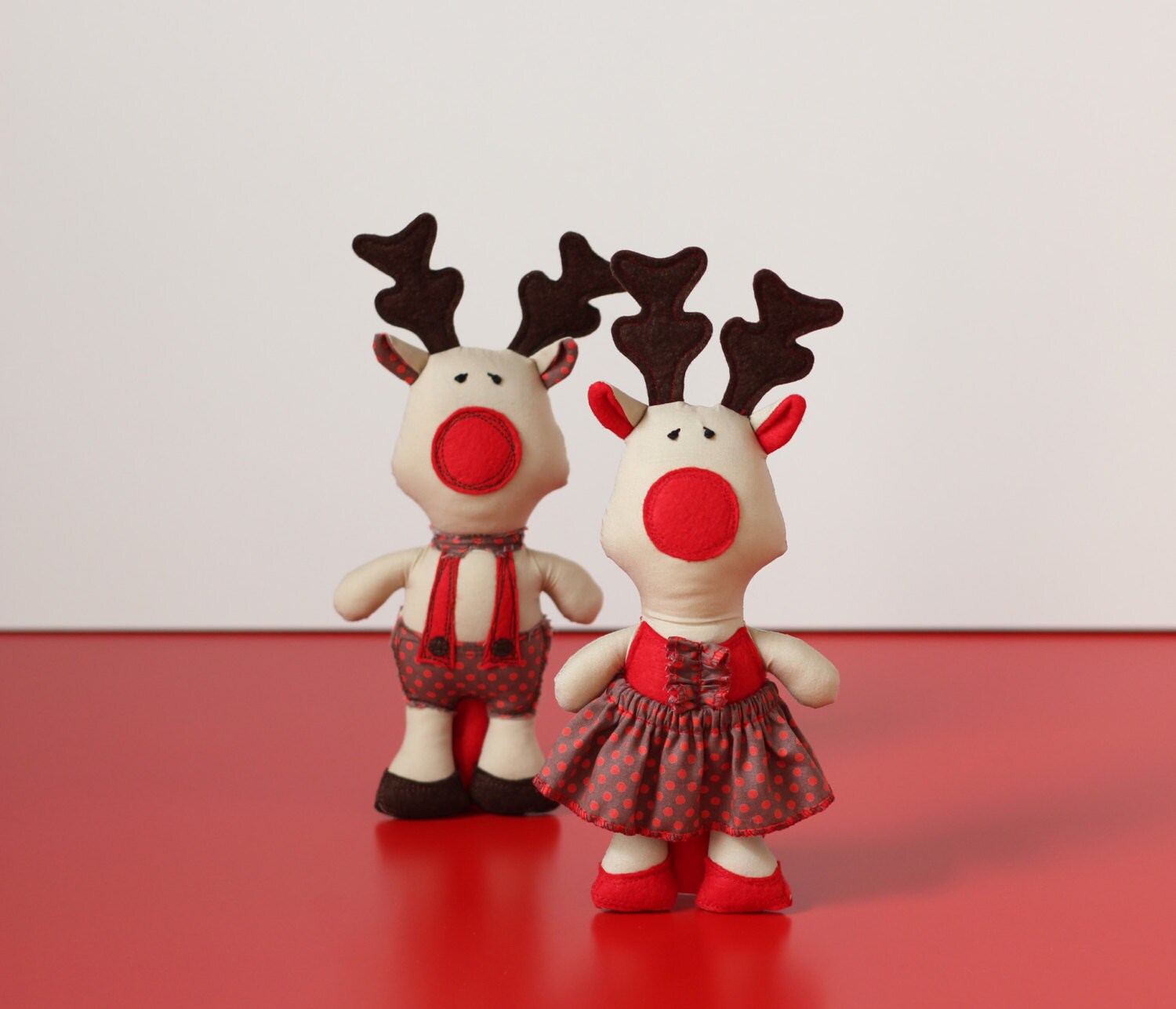 Reindeer Sewing Pattern PDF Stuffed Animal Red Nosed Reindeer | Etsy