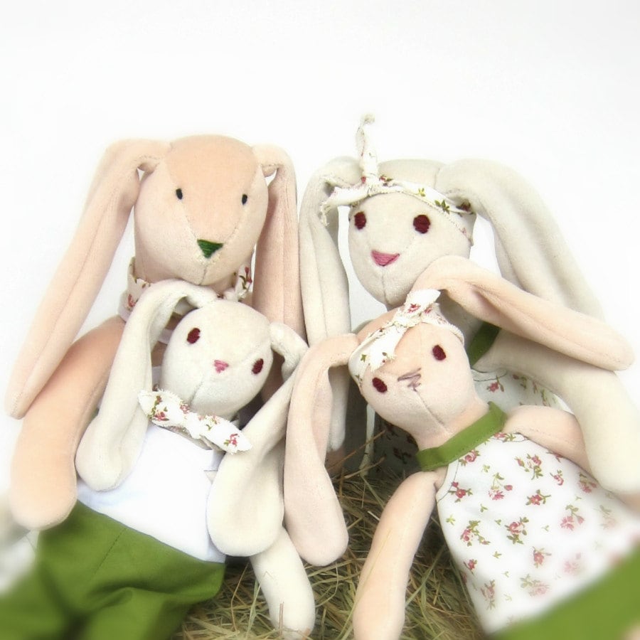 Stuffed Bunny Family PDF Sewing Pattern and Instructions Soft | Etsy