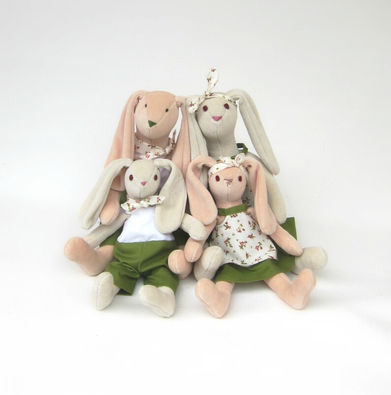 Stuffed Bunny Family PDF Sewing Pattern and Instructions Soft | Etsy