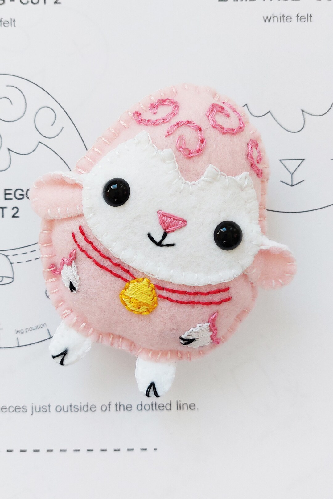 Felt Lamb Egg Sewing Pattern, Cute Easter Egg Decoration, Felt Baby ...