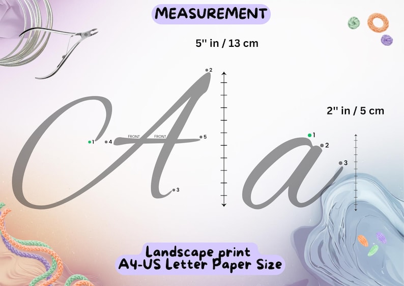 Knitted Wire Art Letter Template, Cursive Alphabet Font, Uppercase ...