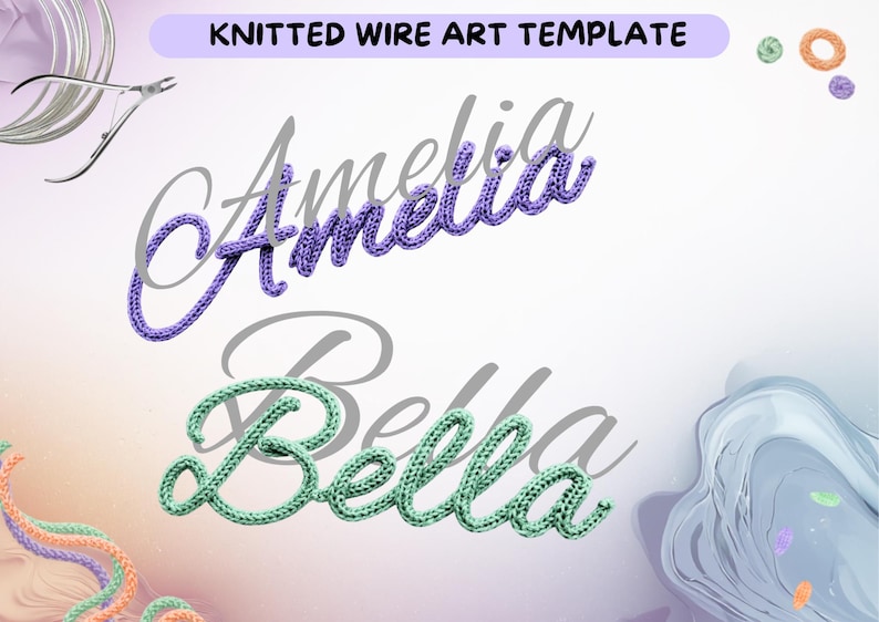 Knitted Wire Art Letter Template, Cursive Alphabet Font, Uppercase ...