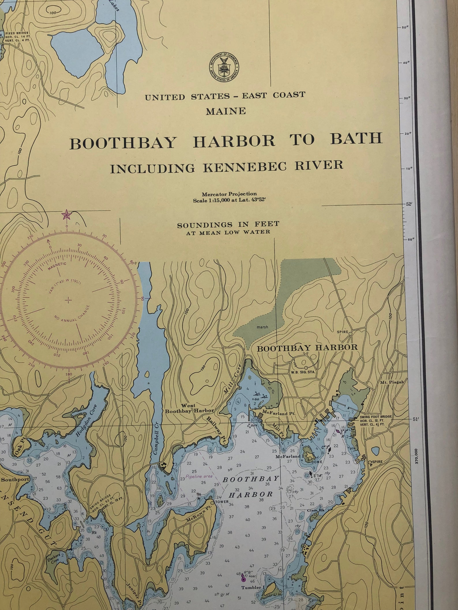 Vintage Rare Boothbay Harbor Including Kennebec River East Coast Maine ...
