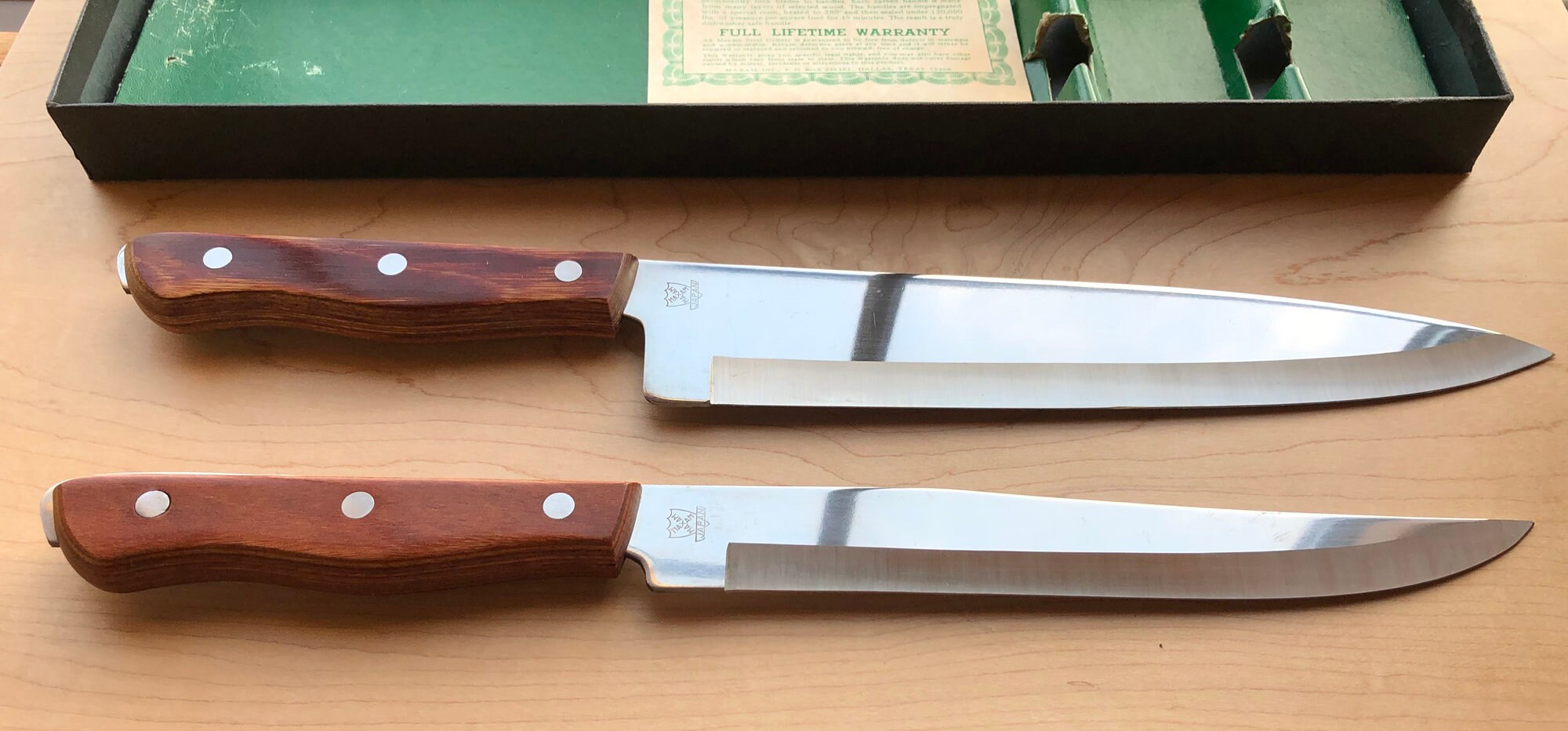 Vintage MAXAM STEEL French Chef & Carving Knife Set Unused in Original ...