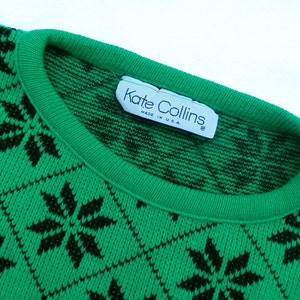 Vintage 80's Slouchy Kate Collins Snowflake Sweater L Made in USA - Etsy