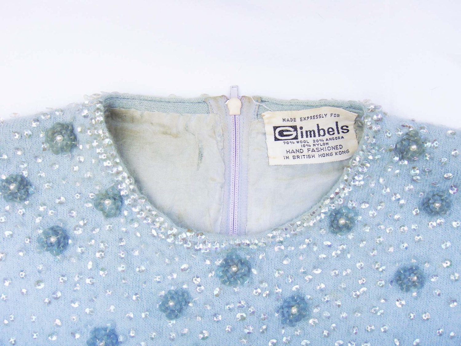 Vintage gimbels Sequin Embellished Sleeveless Sweater M - Etsy