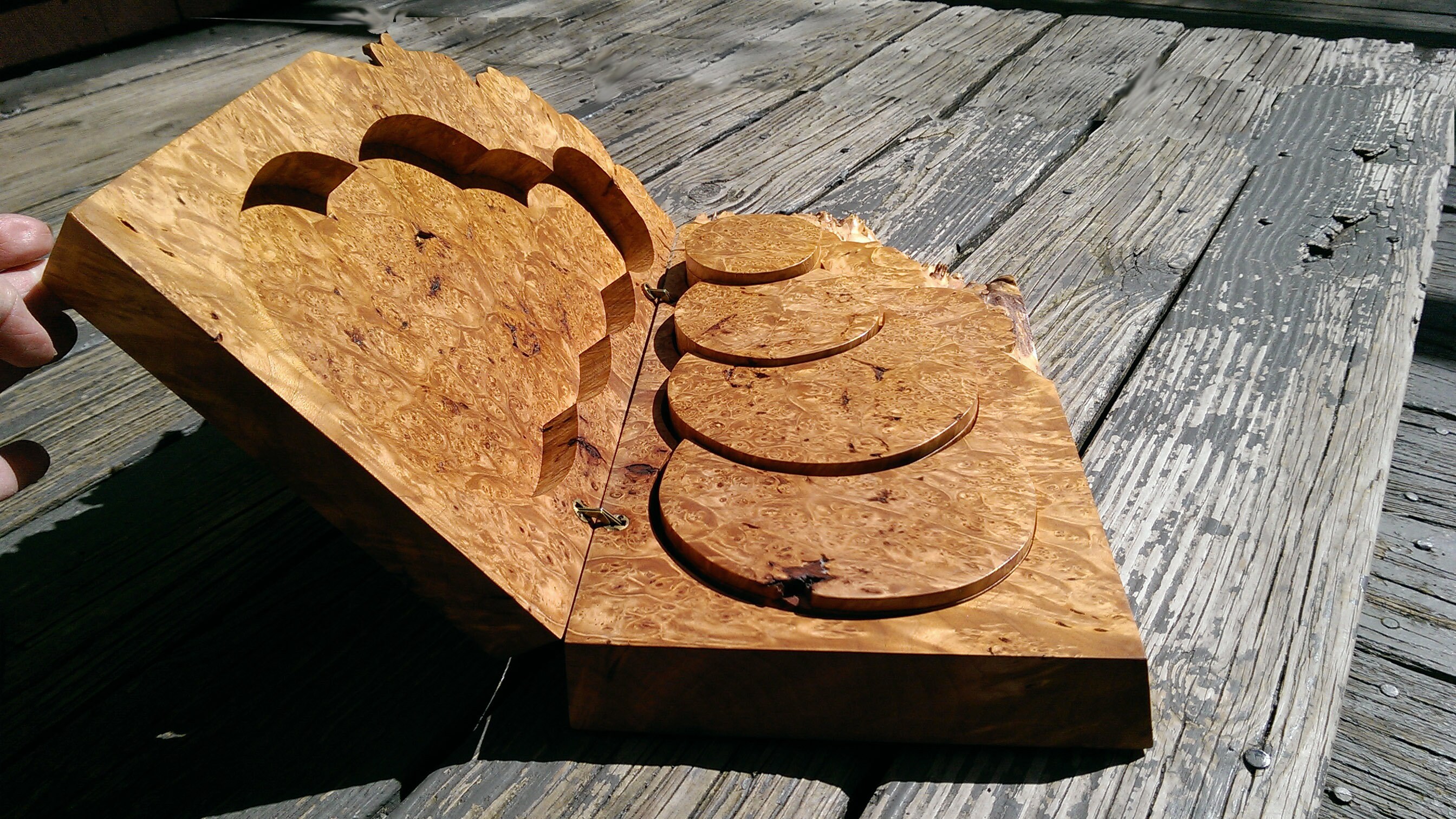 Large Michael Elkan Live Edge Burl Maple Jewelry Box - Etsy