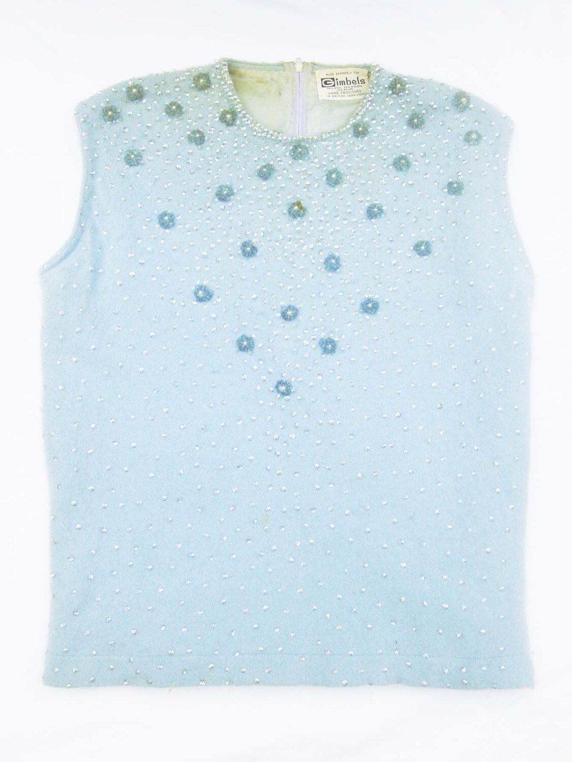 Vintage gimbels Sequin Embellished Sleeveless Sweater M - Etsy