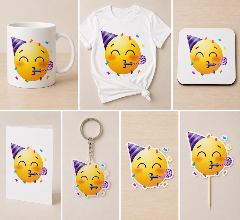 Feest-emoji-pictogram | Clipart verjaardagsviering (PNG, JPG, SVG ...