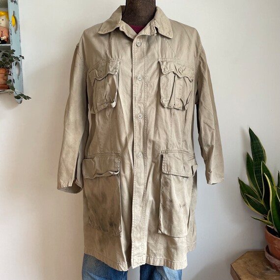 Vintage 1950s USAF military tan tropical bush jacket,… - Gem