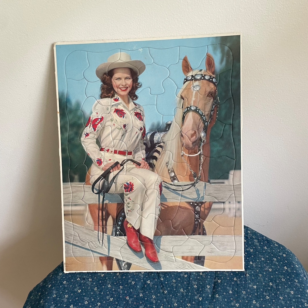 Vintage 1940’s Cowgirl and Horse Puzzle Walzer - Etsy