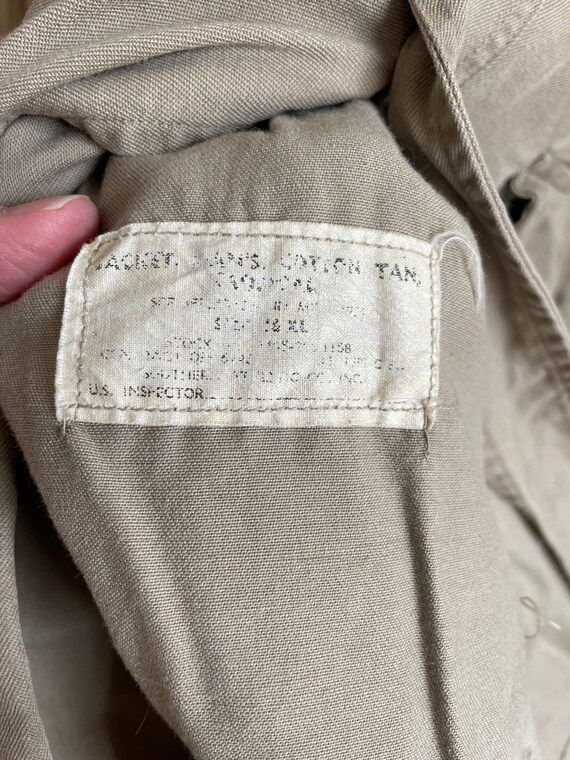 Vintage 1950s USAF military tan tropical bush jacket,… - Gem