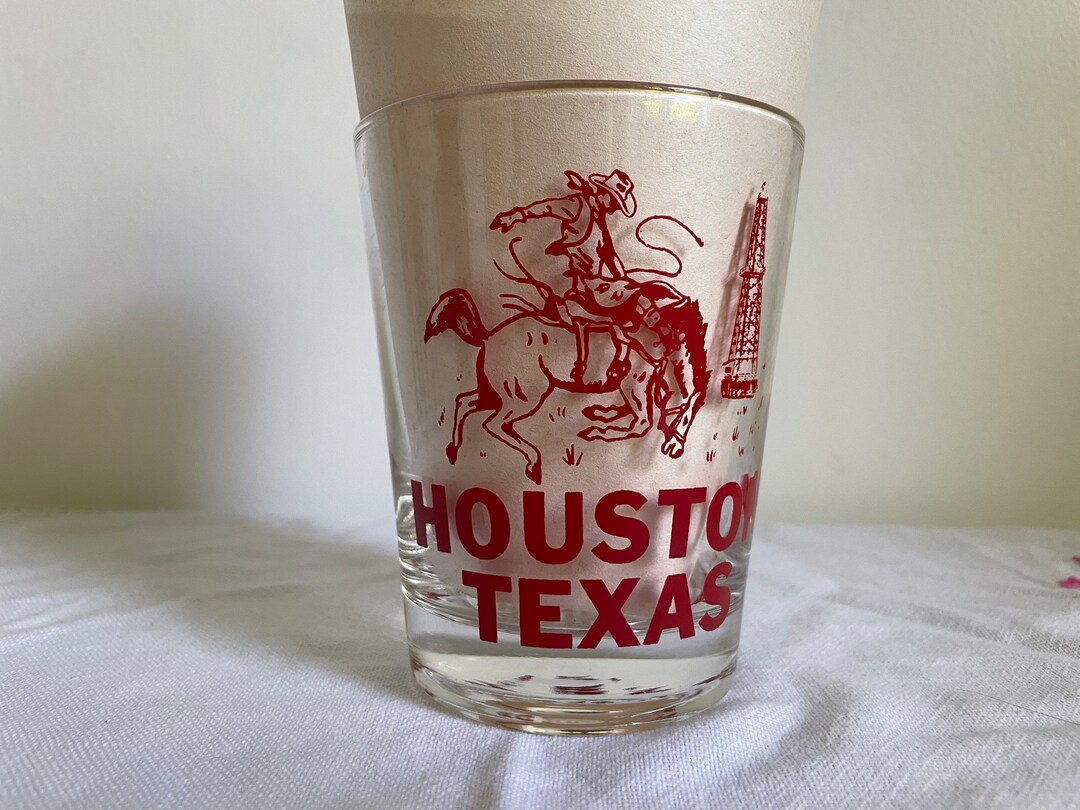 Vintage Houston Texas Jigger Full Size Cocktail Glass - Etsy