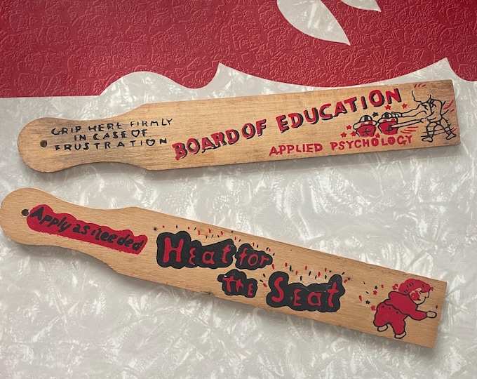 Vintage 1950s60s Novelty Wooden Spanking Paddles Set Of Two Etsy