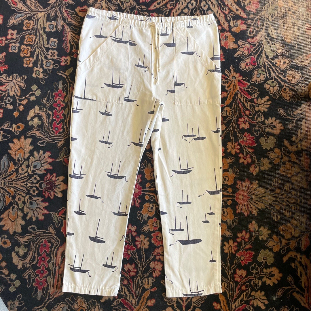 Vintage 1980s Michigan Rag Company Sailboat Pants Large - Etsy