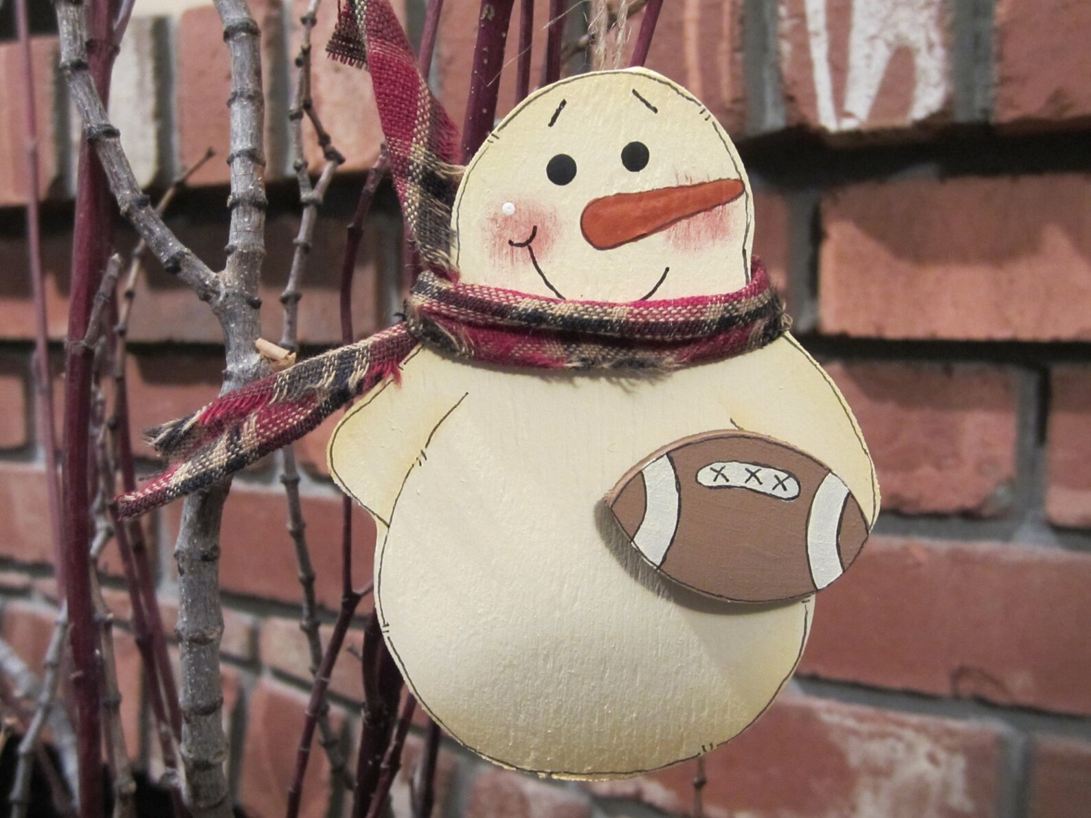 Personalized Snowman Football Ornament Sports Ornament - Etsy