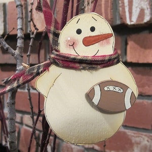 Personalized Snowman Football Ornament - Sports Ornament - Etsy