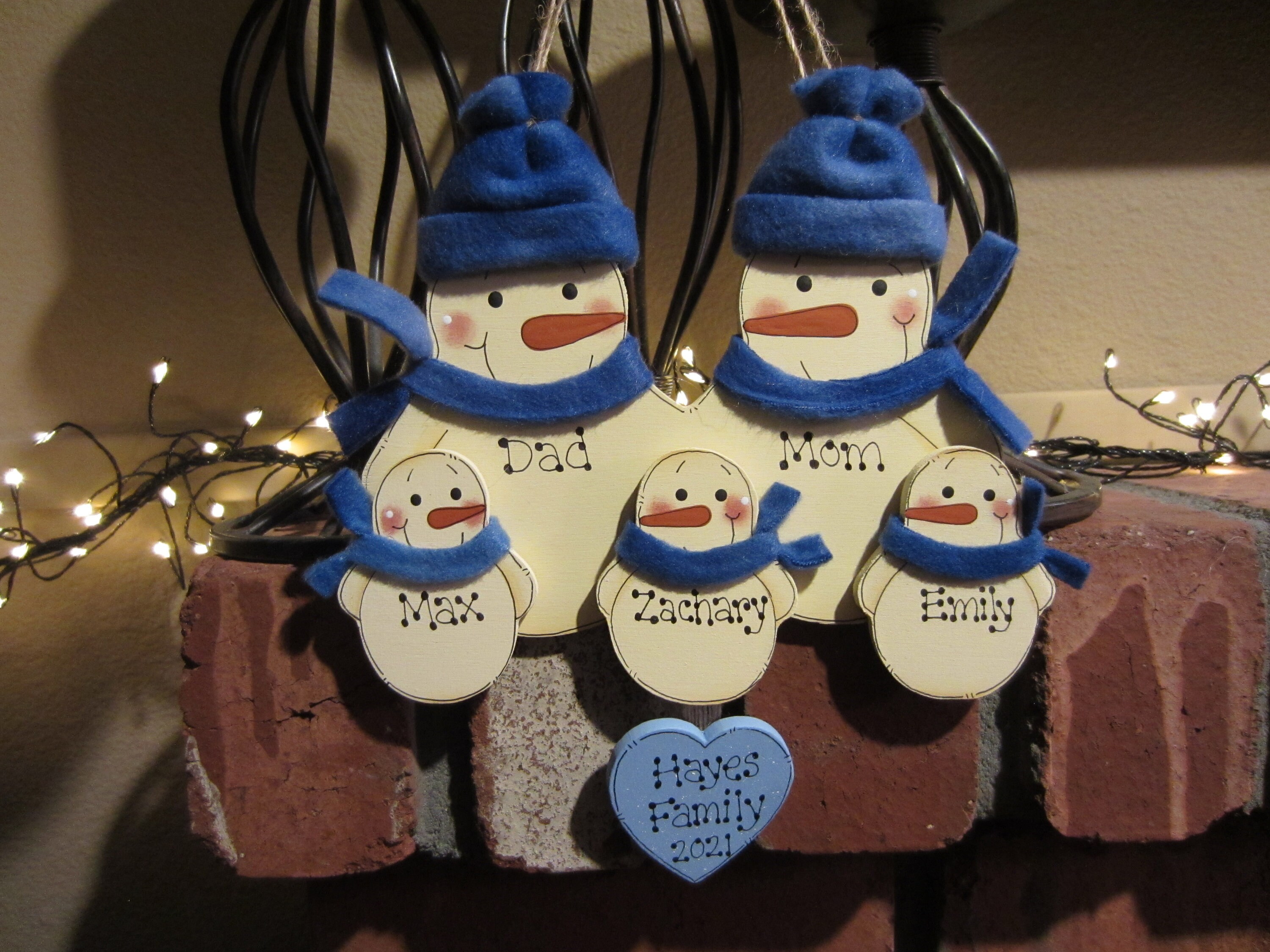 Family of 5: Personalized Fleece Snowman Ornament - Etsy