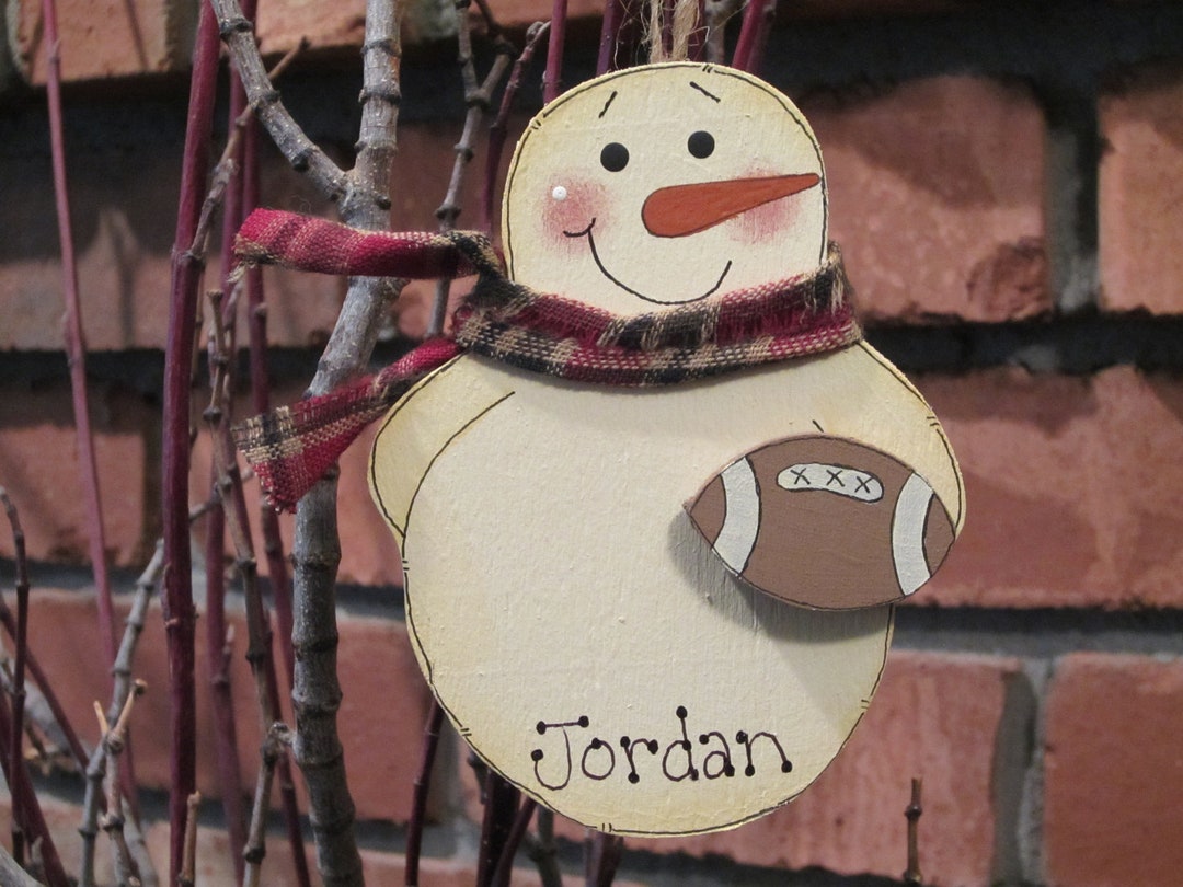 Personalized Snowman Football Ornament - Sports Ornament - Etsy