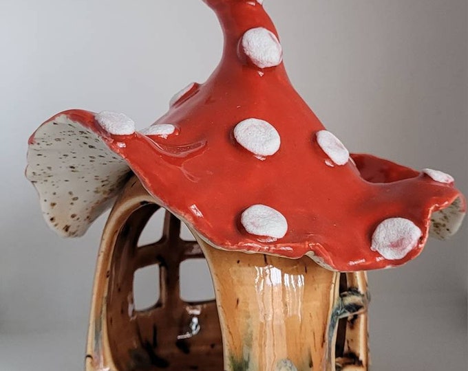 Handmade Ceramic Toadstool Fairy Tealight House - Etsy