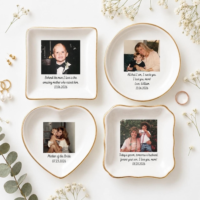 Mother of the Bride Gift, Personalized Photo Jewelry Dish, Mother of ...