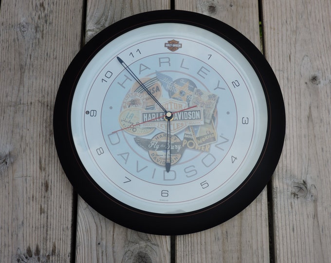 Harley-davidson Wall Clock With Motorcycle Sounds ~ Dorm Decor ~ Garage ...
