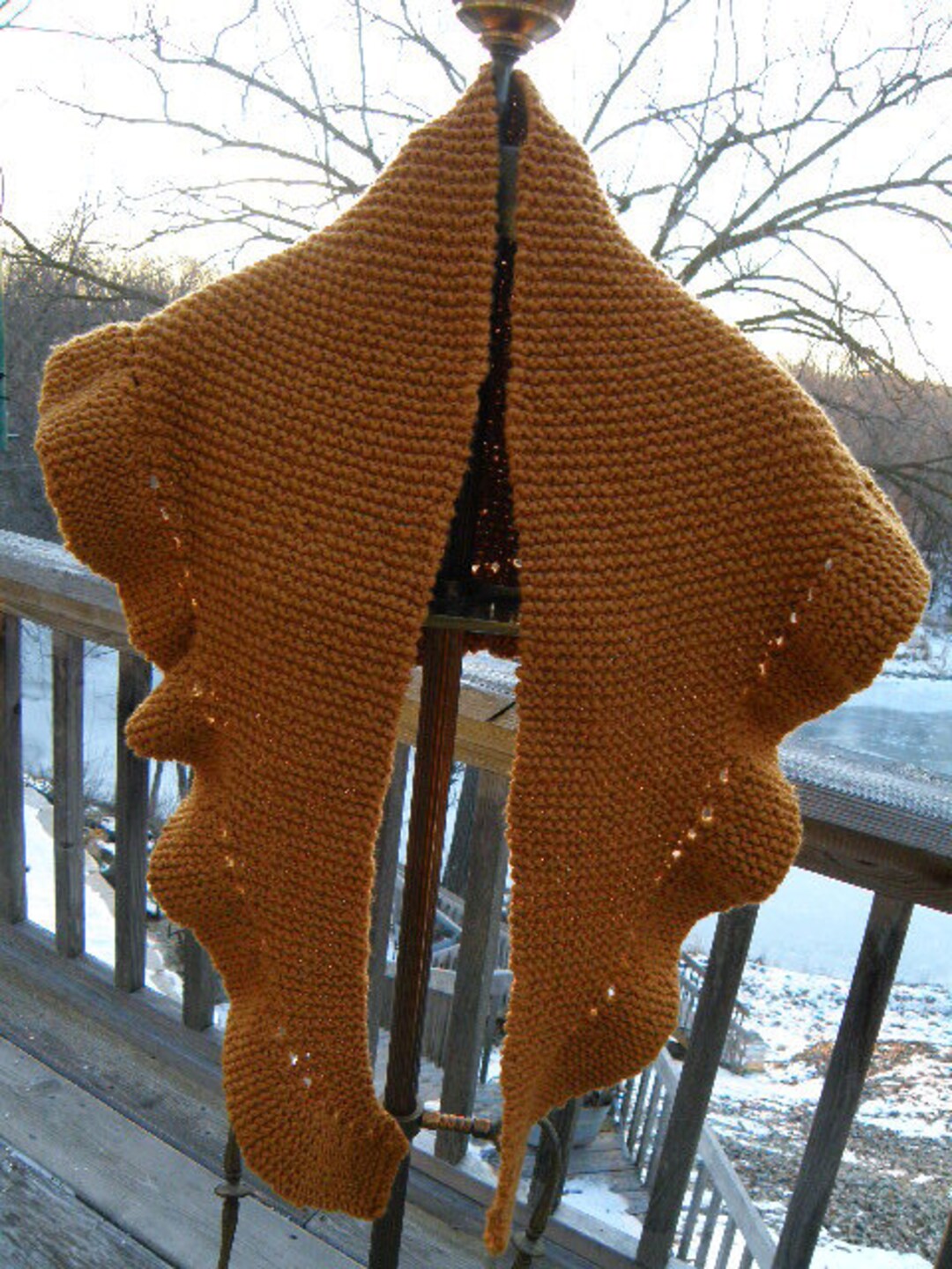 Spice, Muted Med Red-orange Fall Shawl Brown Ruffled Shawl Beige Wrap ...