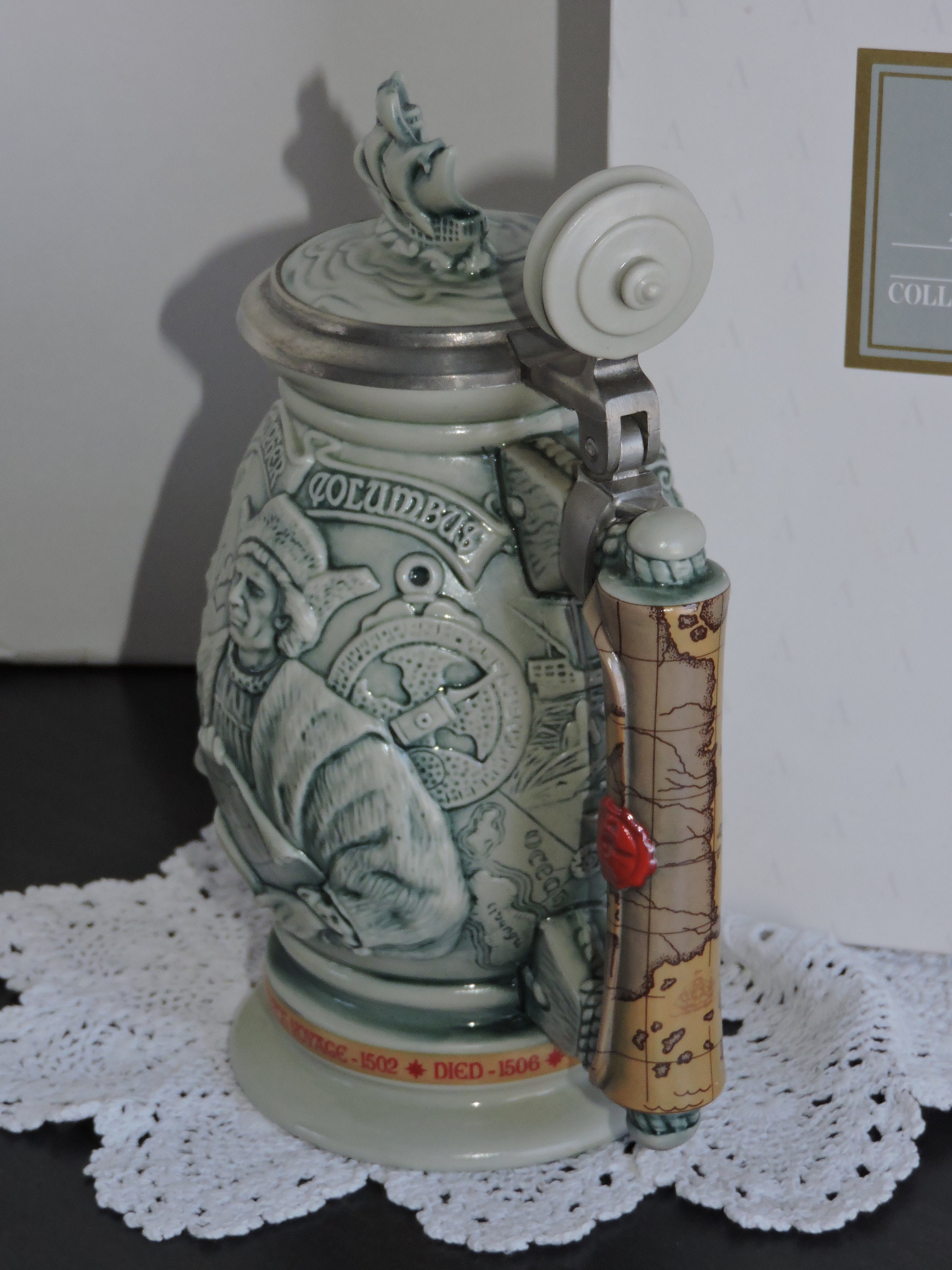Avon Stein 1992 Christopher Columbus New World Stein Italian Explorer ...
