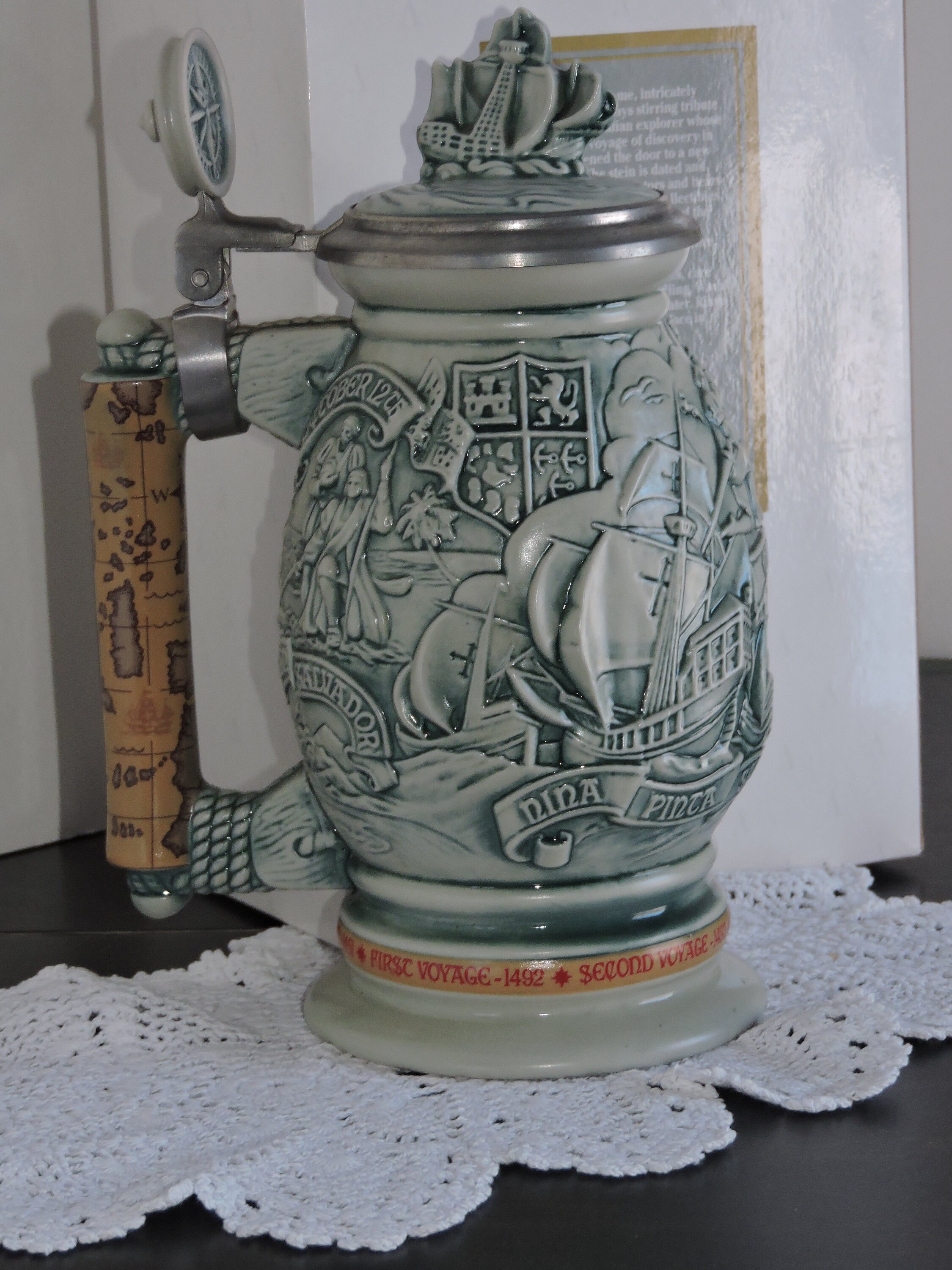 Avon Stein 1992 Christopher Columbus New World Stein Italian Explorer ...