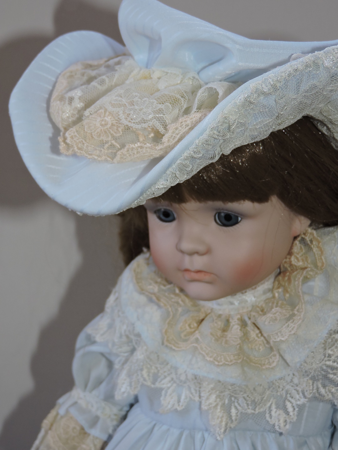 Bradley Dolls | Daryll ~ Porcelain Doll | Long Dark Blonde Doll | Blue ...