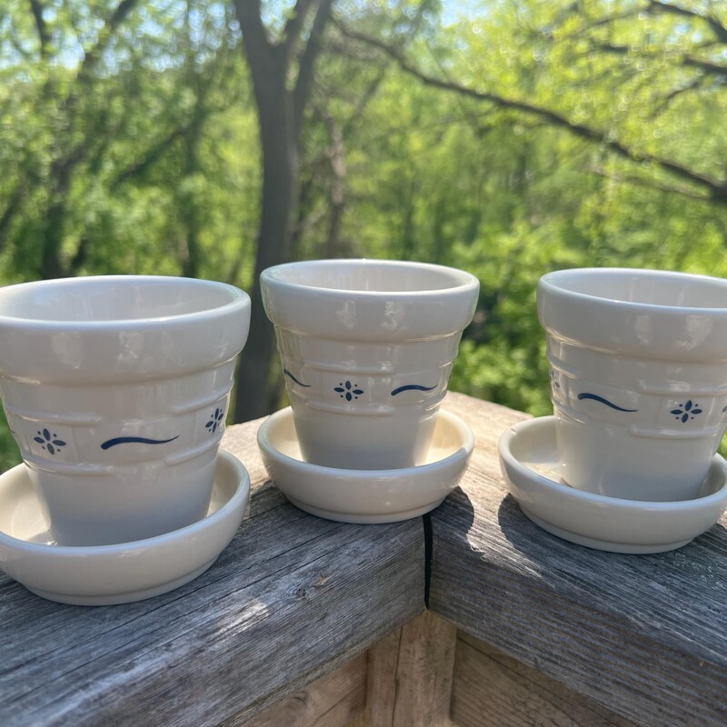 Small Vintage Pottery Flower Pots - Etsy