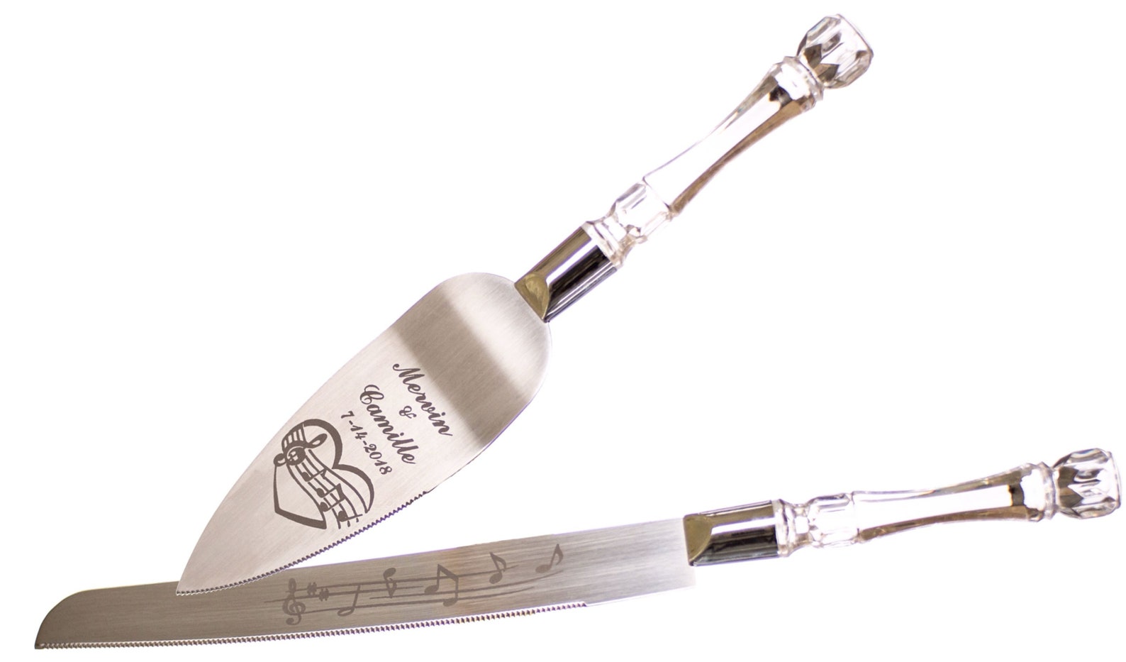 Music Note Heart Wedding Cake Knife and Server & Champagne - Etsy