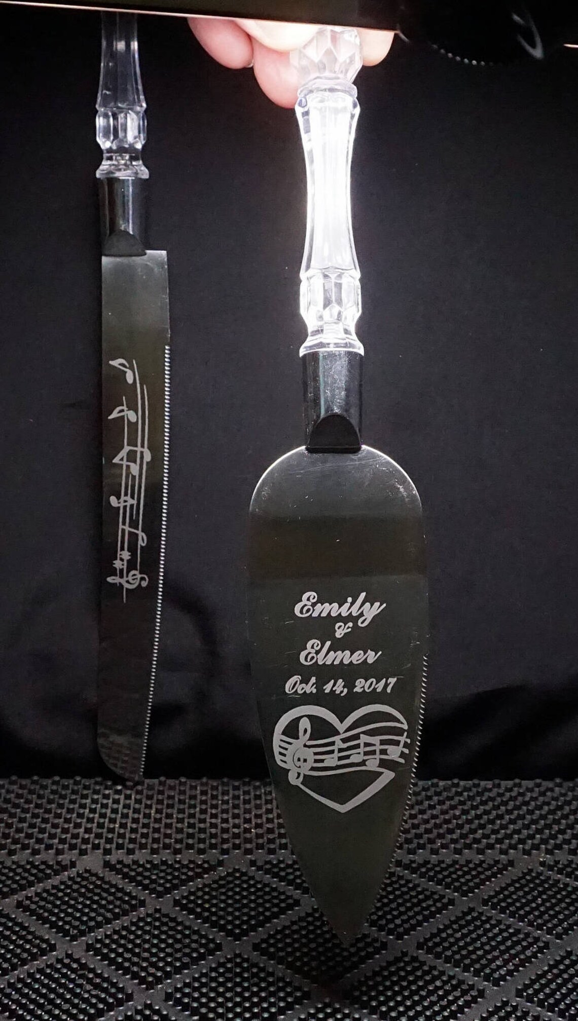 Music Note Heart Wedding Cake Knife and Server & Champagne - Etsy