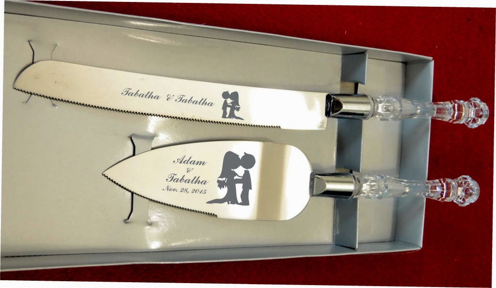 Bride & Groom Wedding Cake Knife and Server With Names and Date FREE - Etsy