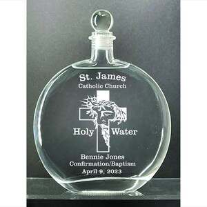Personalized Elegant Jesus Passion Cross Holy Water Etched Large 16 Oz ...