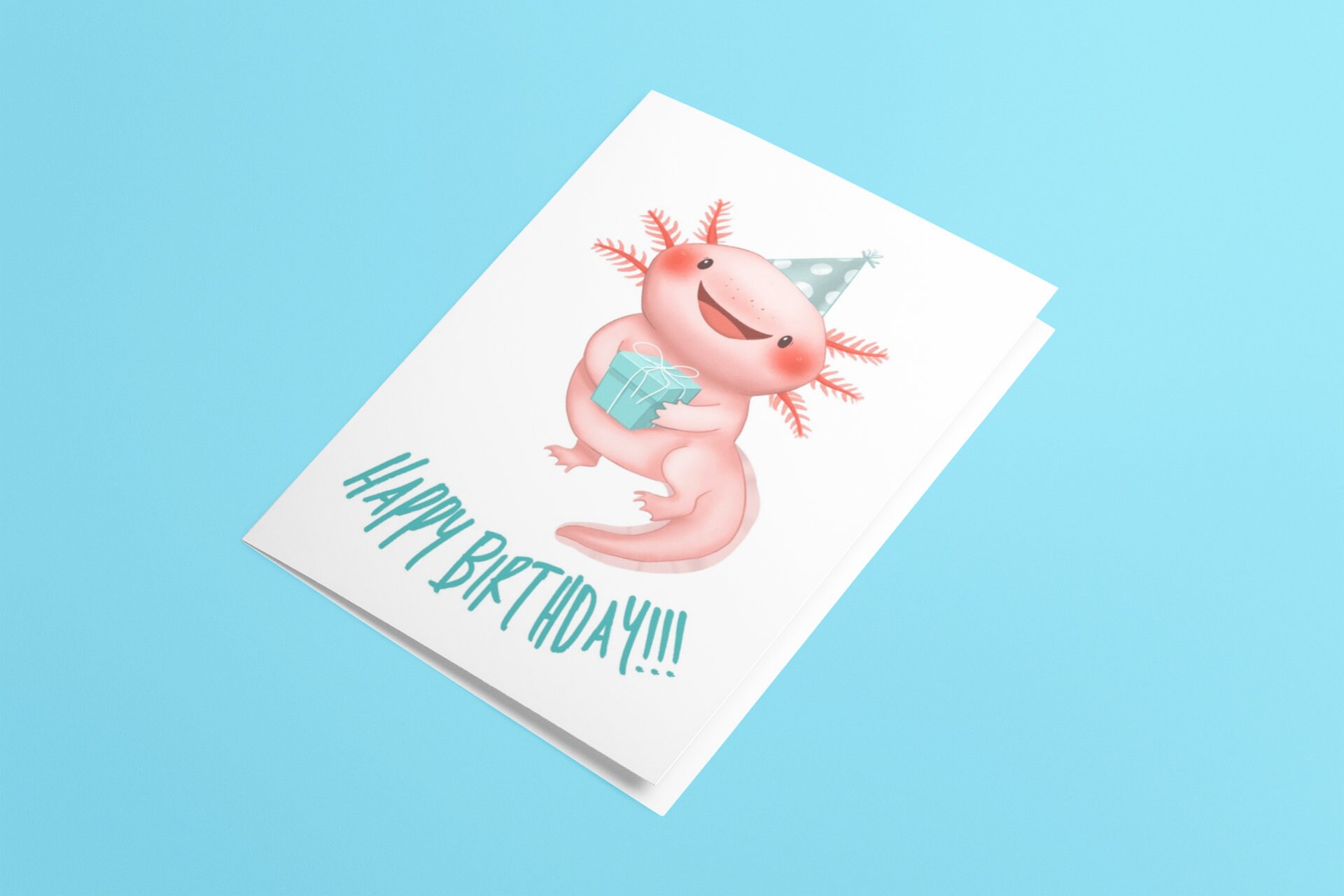 Axolotl Birthday Card PRINTABLE Digital Download Greeting - Etsy UK