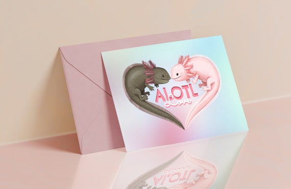 Axolotl Anniversary Card Mother's Day Card Birthday - Etsy