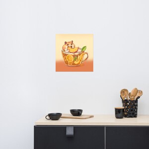 Hungry Hamster in Peach and Orange Iced Tea Poster Print - Etsy