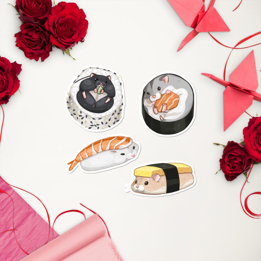 Sushi Dwarf Hamsters Sticker Pack. Hamster Decals, Hamster Cage ...