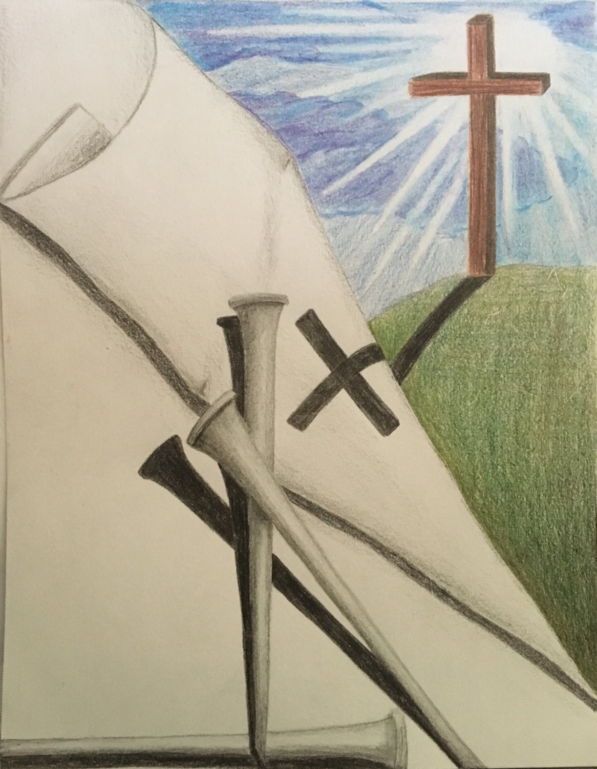 3d Cross Drawings In Pencil