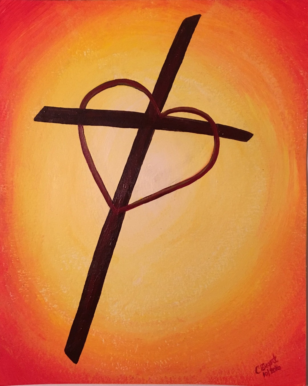 Jesus Cross is Love Painting - Etsy