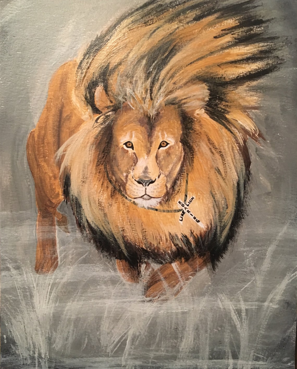 Strong Lion Painting - Etsy