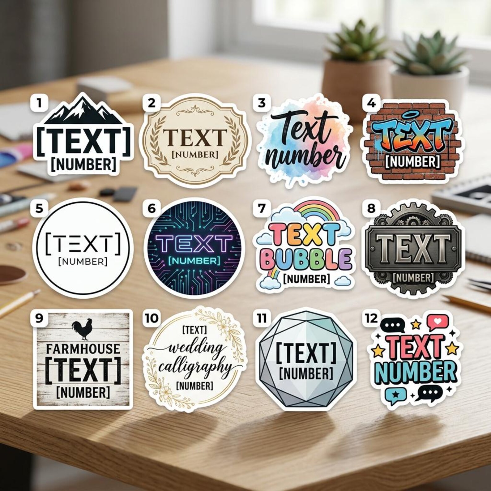 Custom Text Number Vinyl Sticker, Personalized Logo Decal, Water Bottle ...