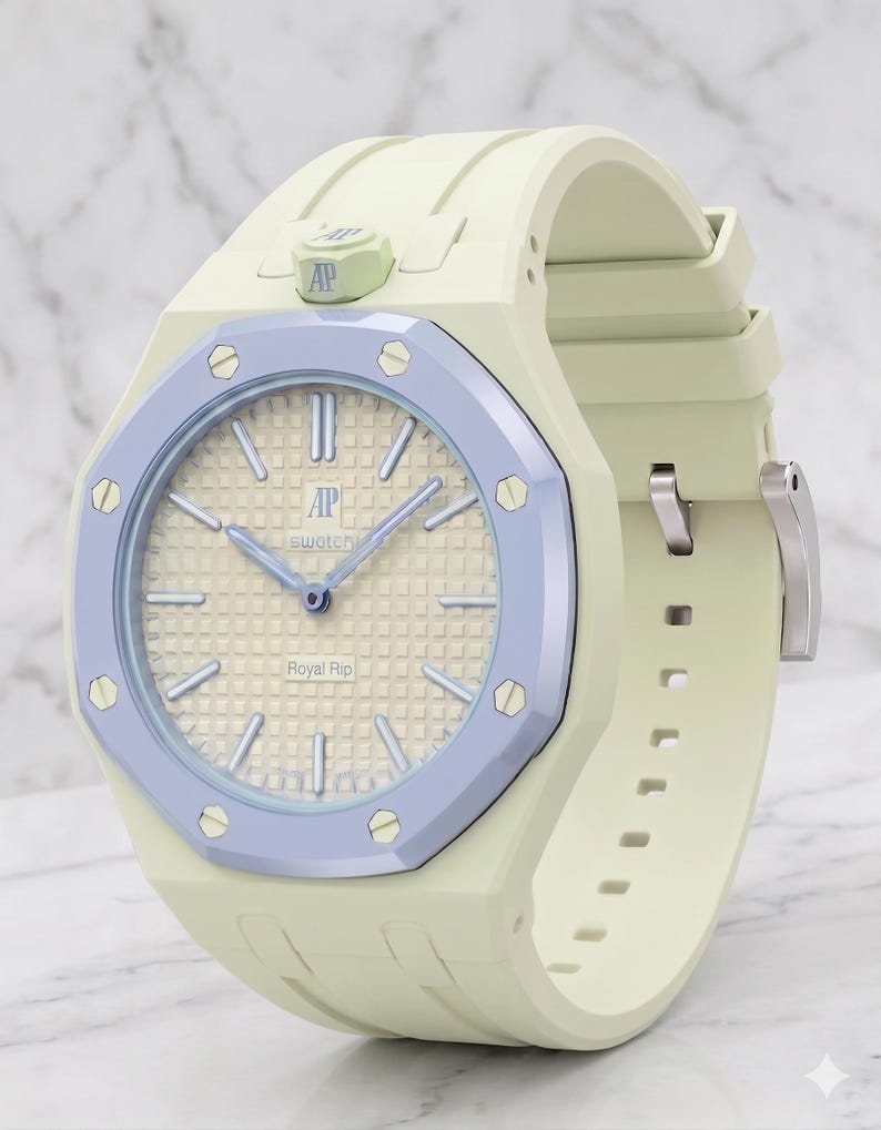 Swatch X AP Royal Pop Watch Mod Kit, Integrated Silicone Strap Case ...