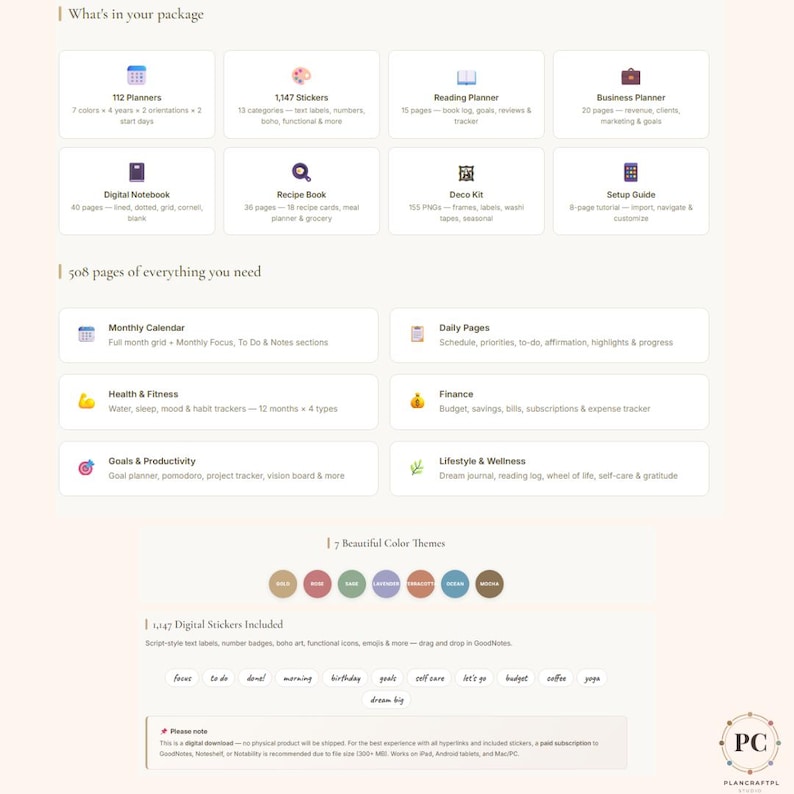 All-in-one Digital Planner 2026-2028 | Lavender Theme (digital Download ...