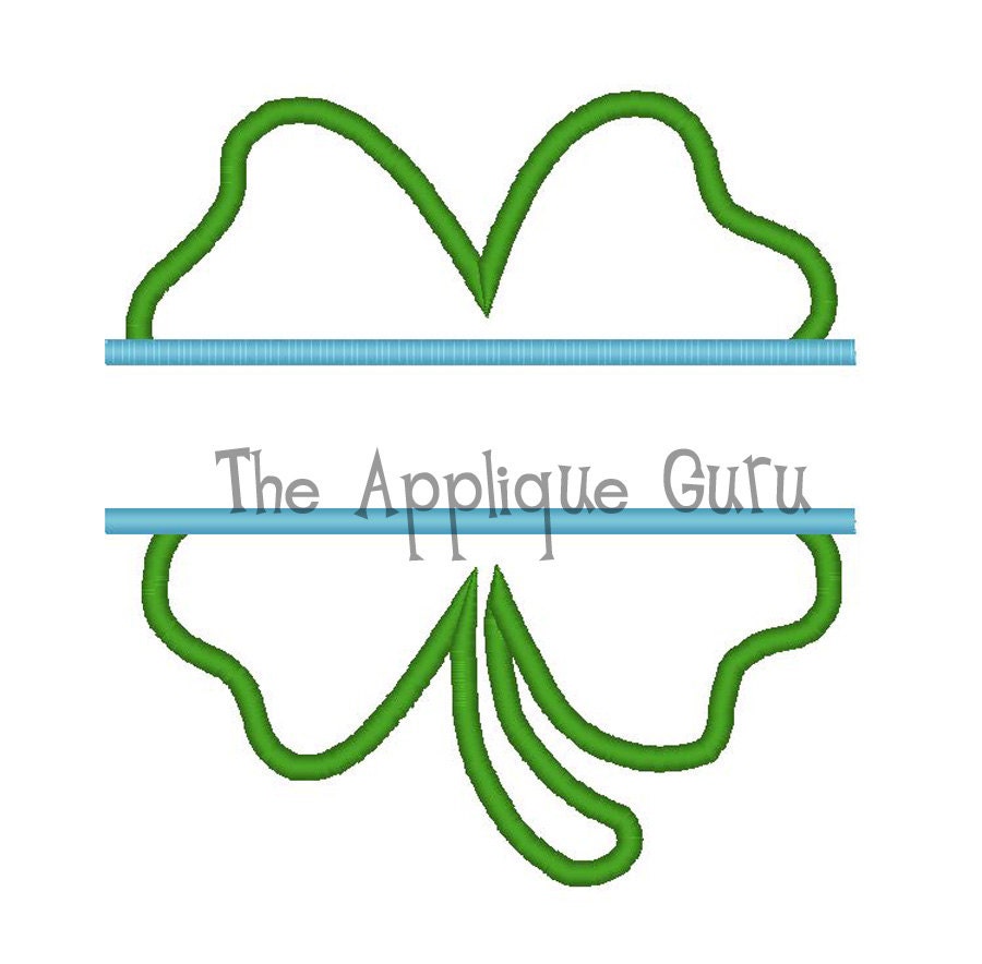 Split Shamrock Applique Machine Embroidery Design | Etsy