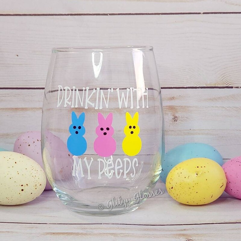 Easter Wine Glass - Etsy