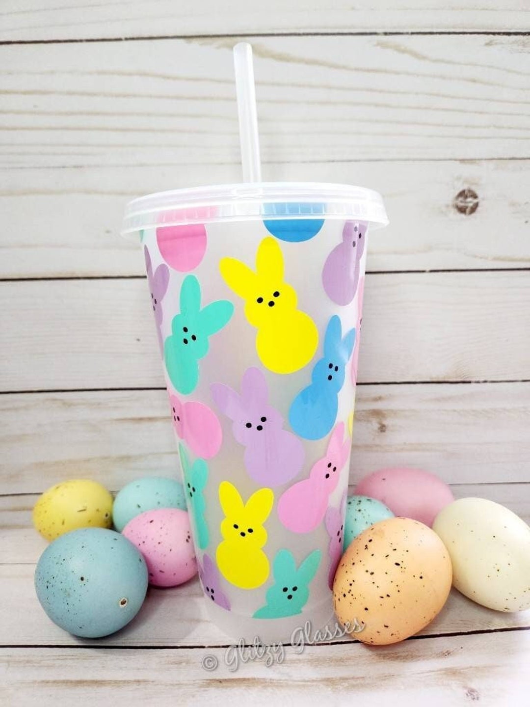 Easter Peep Cold Cup, Easter Coffee Cup, Peeps Bunny Cup, Spring Cold ...