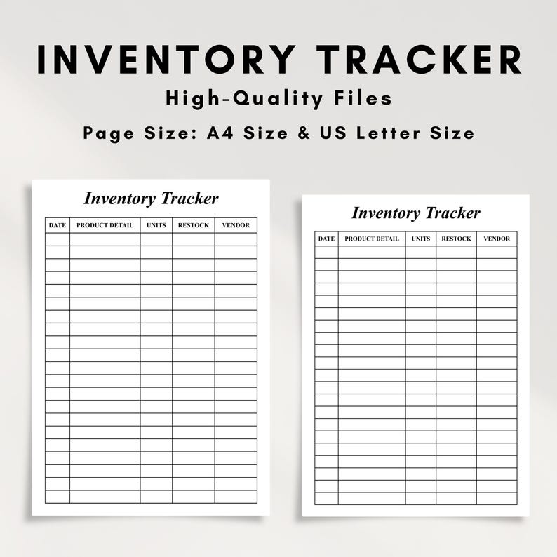 Inventory Tracker Printable, Small Business Inventory Log, Stock ...